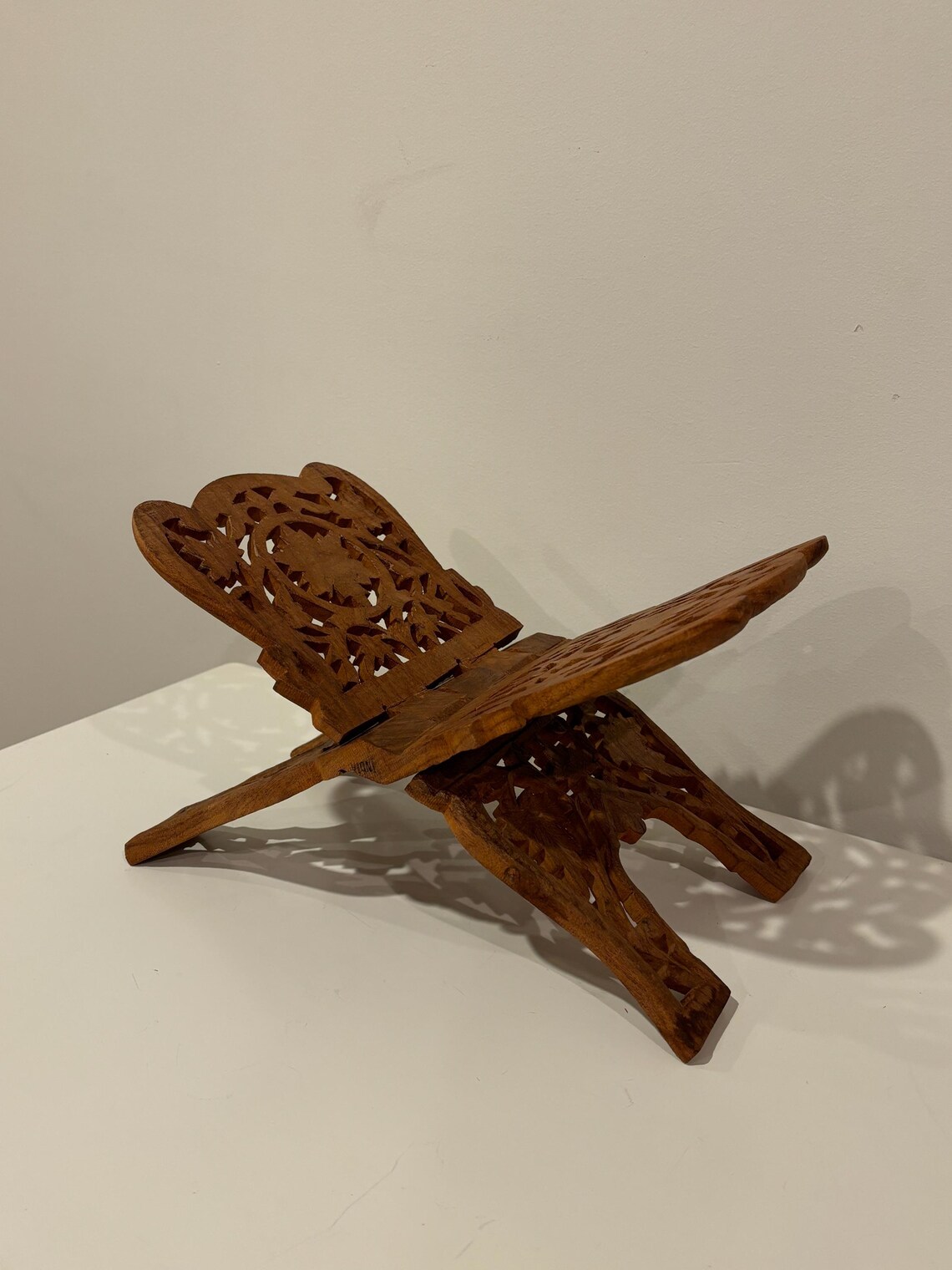 Vintage Wooden Book Holder- Wood Book Holder- Collapsible Book Stand ...