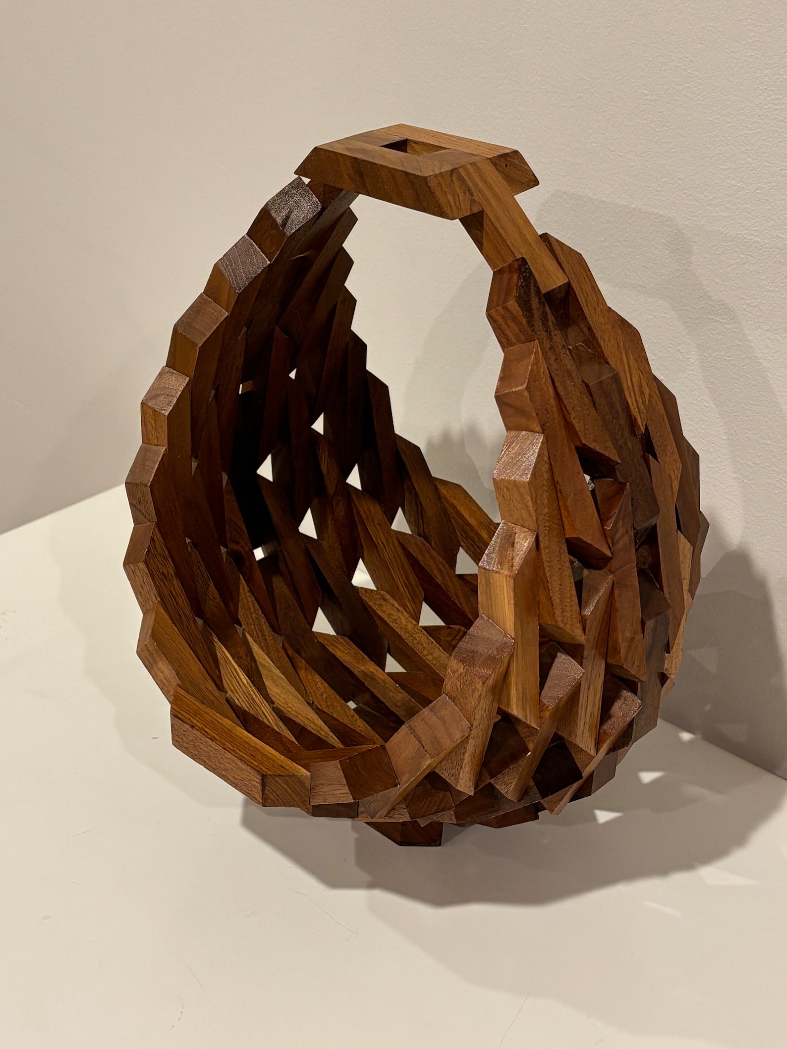 Vintage Wood Block Basket- Wooden Basket- Handled Basket- Handmade ...