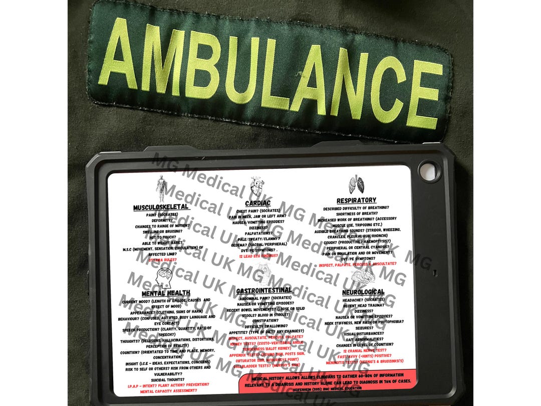 Ambulance iPad Secondary Survey Flashcard - for Student Paramedics and ...