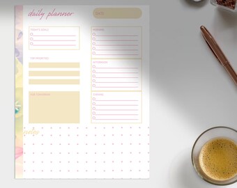 Daily Planner Printable, Digital Planner, Weekly and Monthly Planner ...