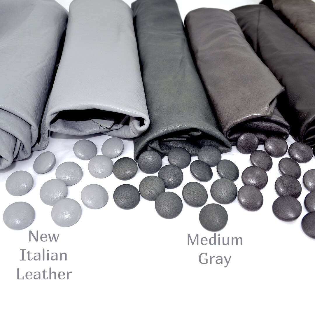 LEATHER 3/4 Inch #30L 19mm GRAY Black Shank Style Covered BUTTONS - Etsy