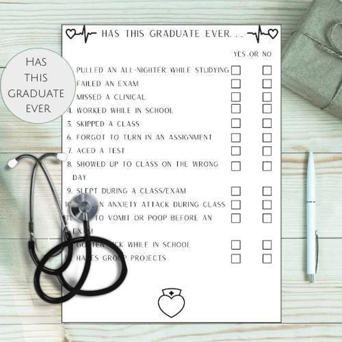 Printable Has This Graduate Ever Game, Nursing Theme, Graduation Games ...