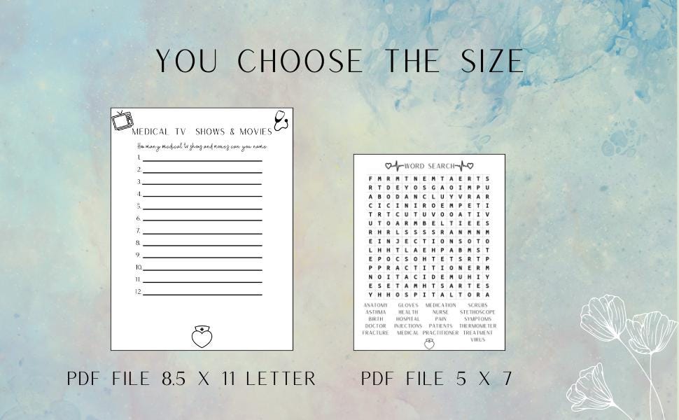 Printable Nurse Bingo Game, Nursing Theme, Graduation Games, Retirement ...