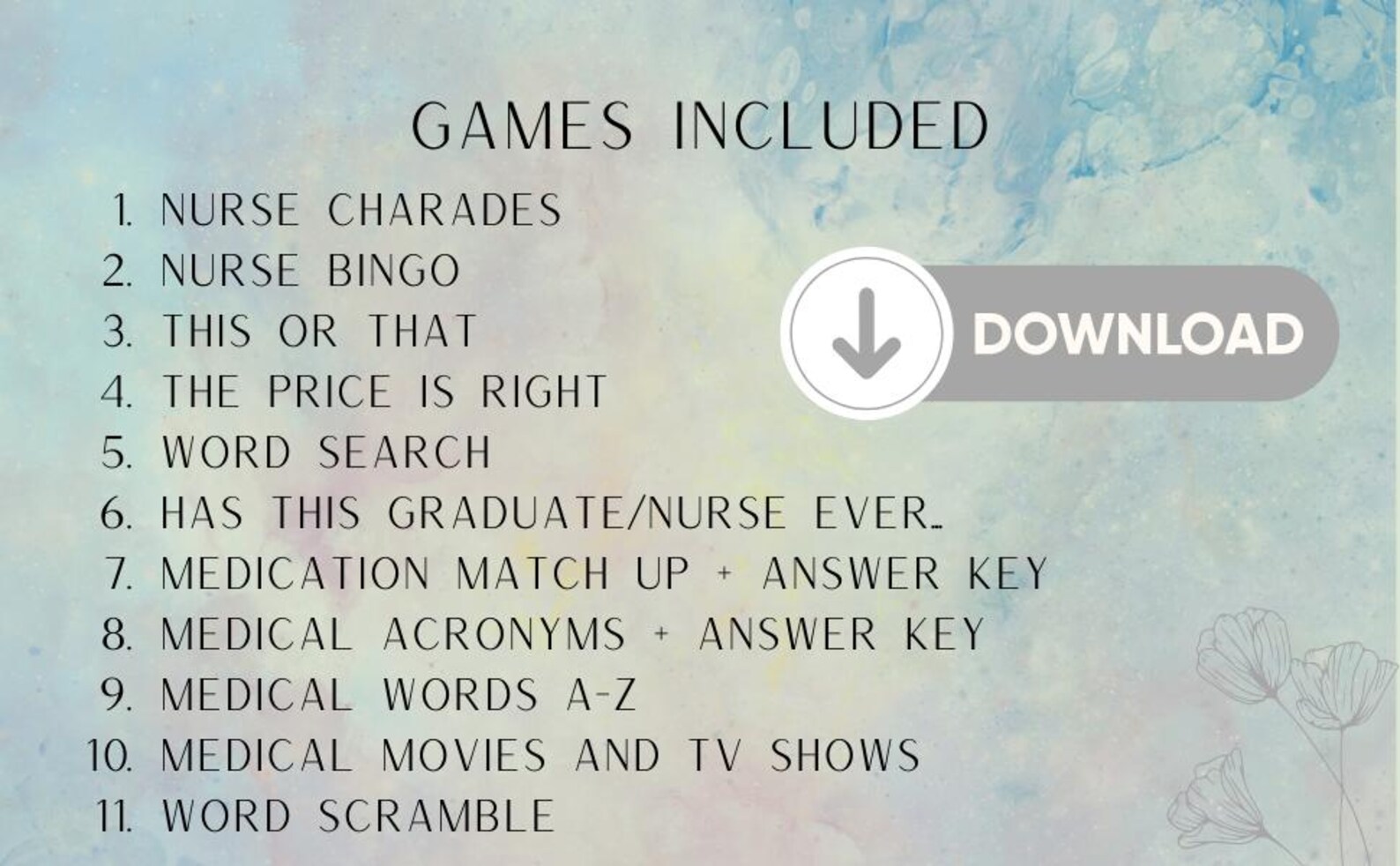 11 Printable Nurse Party Games Bundle, Graduation Games, Retirement ...