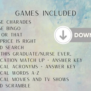 11 Printable Nurse Party Games Bundle, Graduation Games, Retirement ...