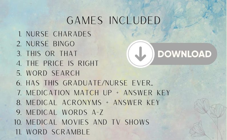 11 Printable Nurse Party Games Bundle, Graduation Games, Retirement ...