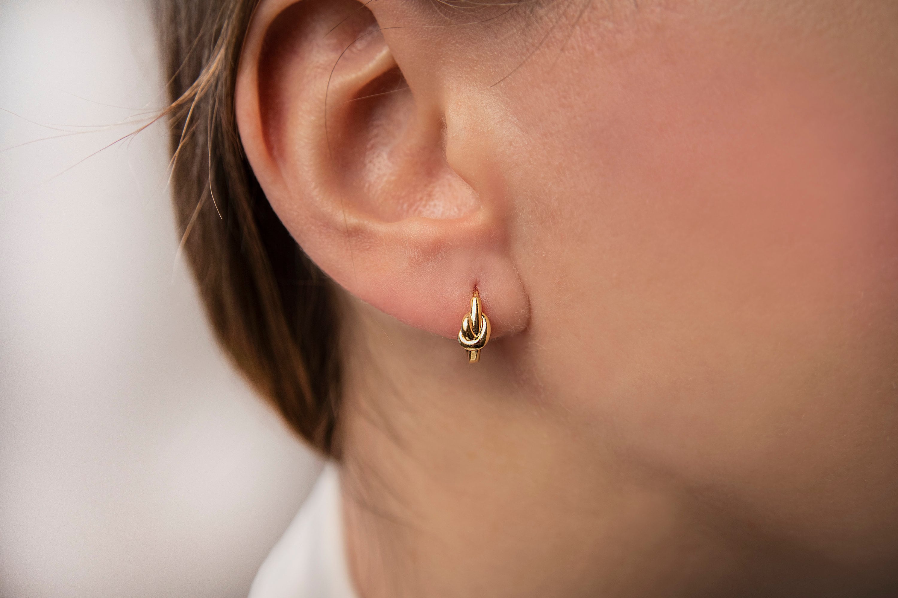 Knot Hoop Earrings · Bridesmaid Jewelry Gift · Love Knot Earrings ...