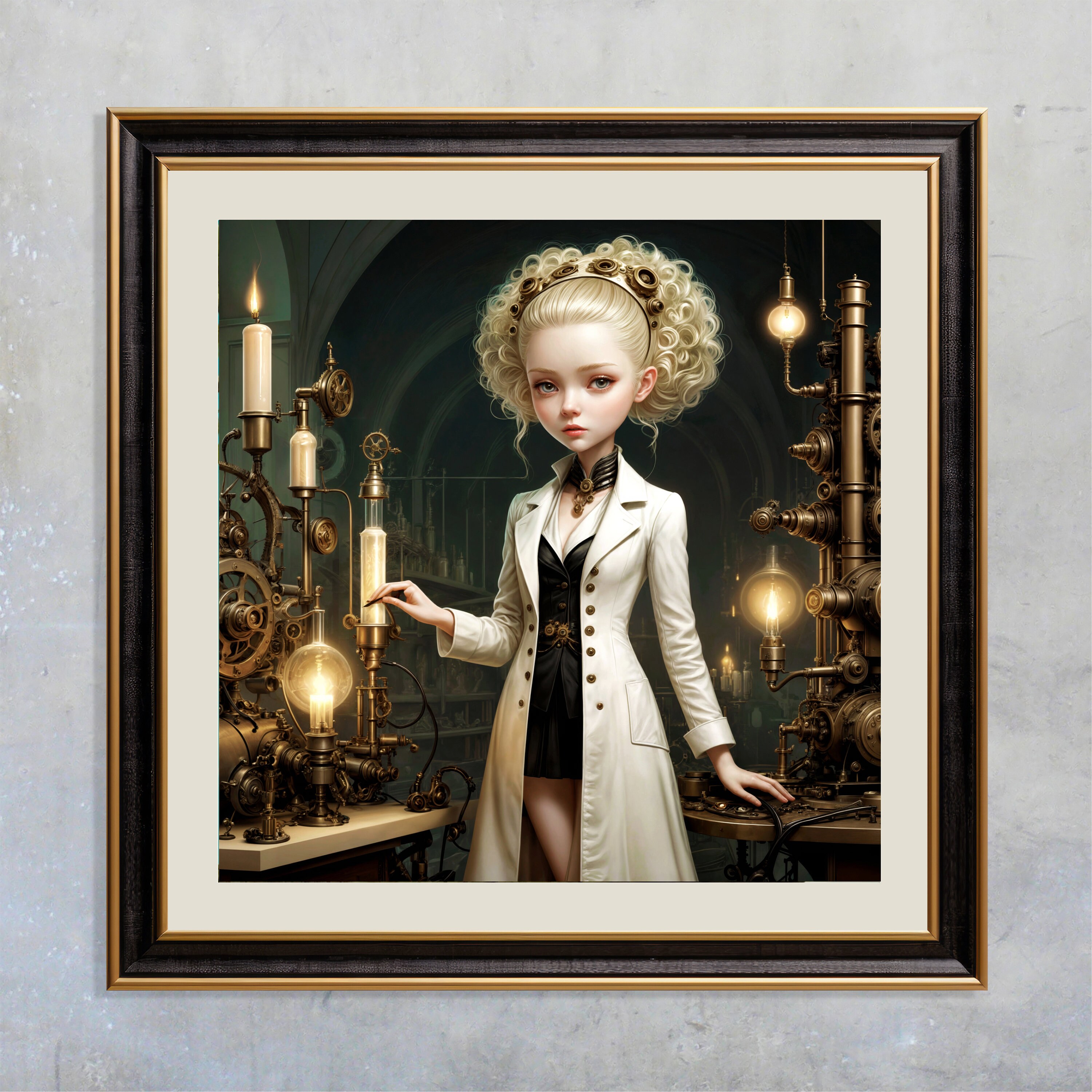 Victorian Style Steampunk Decor Intriguing Scientist Art Print Gothic ...