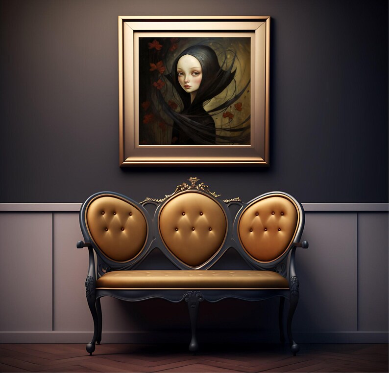 Surreal Gothic Vampire Wall Art, Dark Fantasy Print, Young Vampire With ...