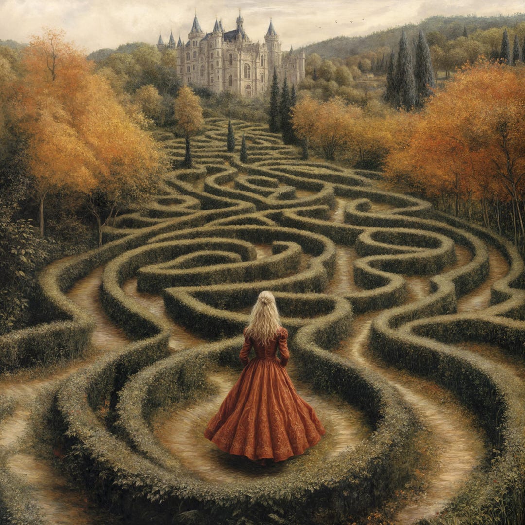 Fantasy Maze Wall Art, Medieval Maze Print, Gothic Architecture Wall ...