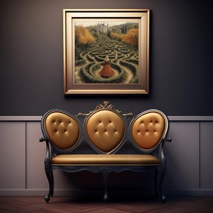 Fantasy Maze Wall Art, Medieval Maze Print, Gothic Architecture Wall ...