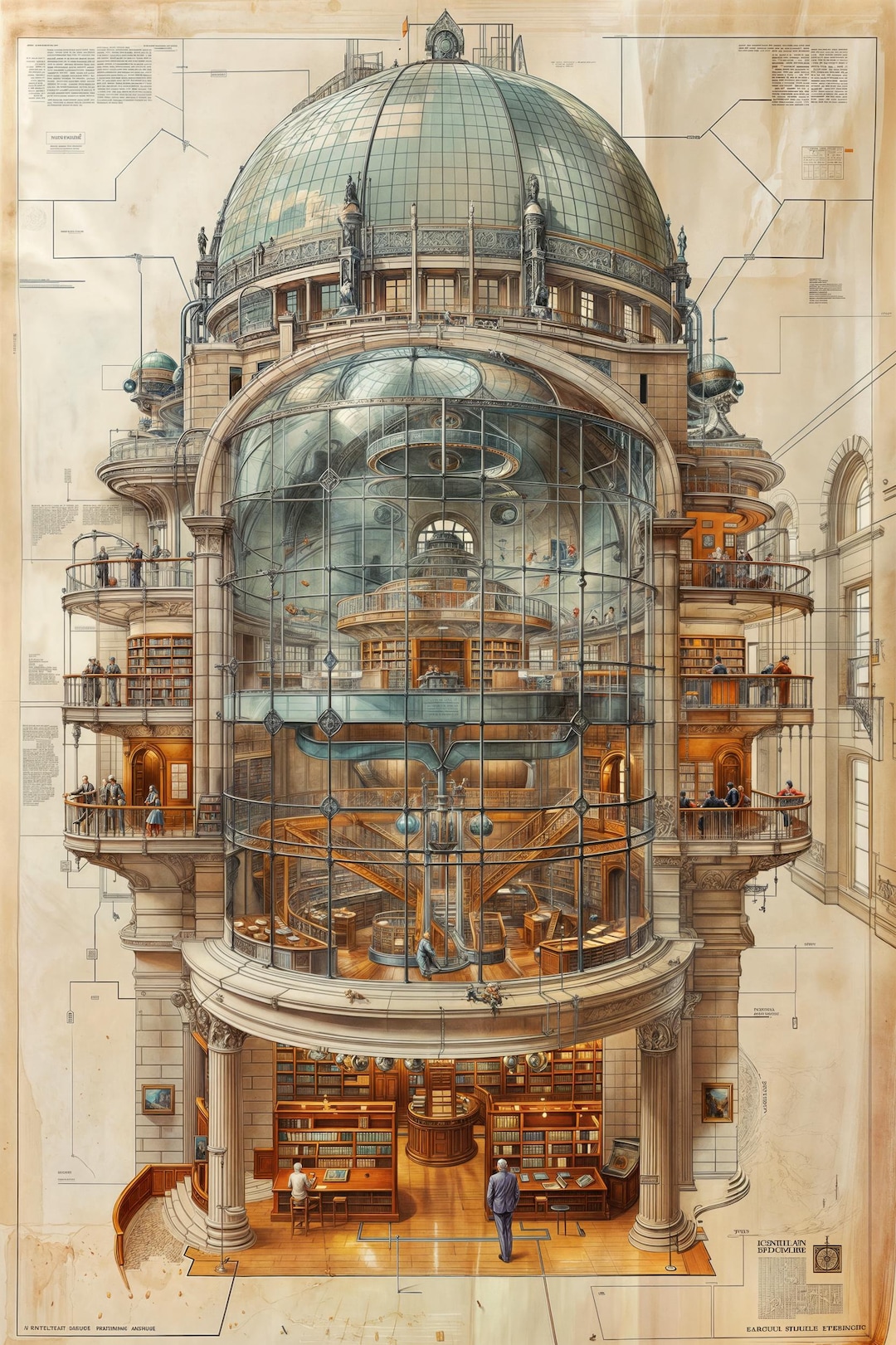 Steampunk Astronomy Wall Art, Fantasy Observatory Poster, Retro Science ...