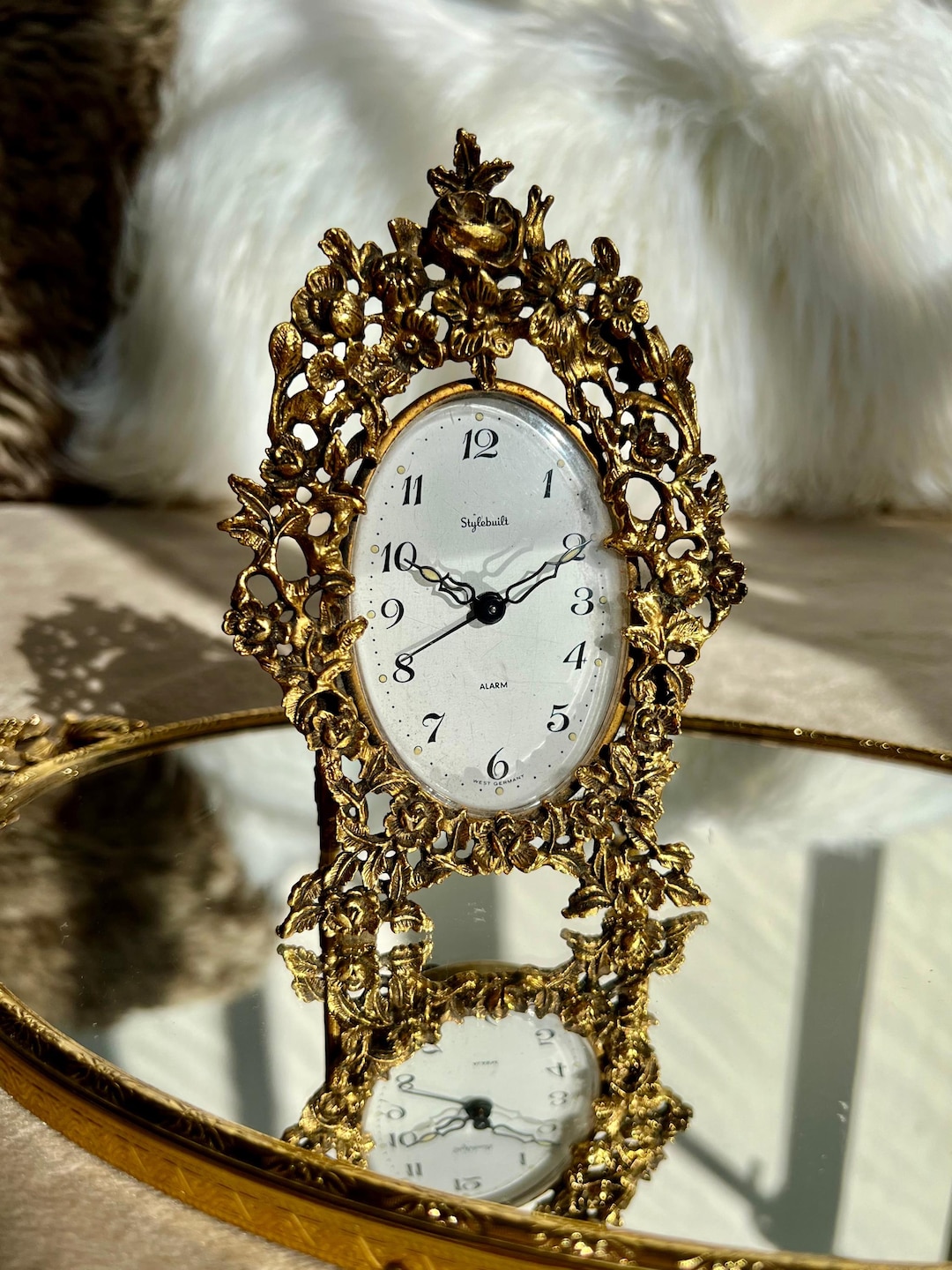 Stylebuilt Vintage Roses Ornate Metal Clock From West Germany - Etsy