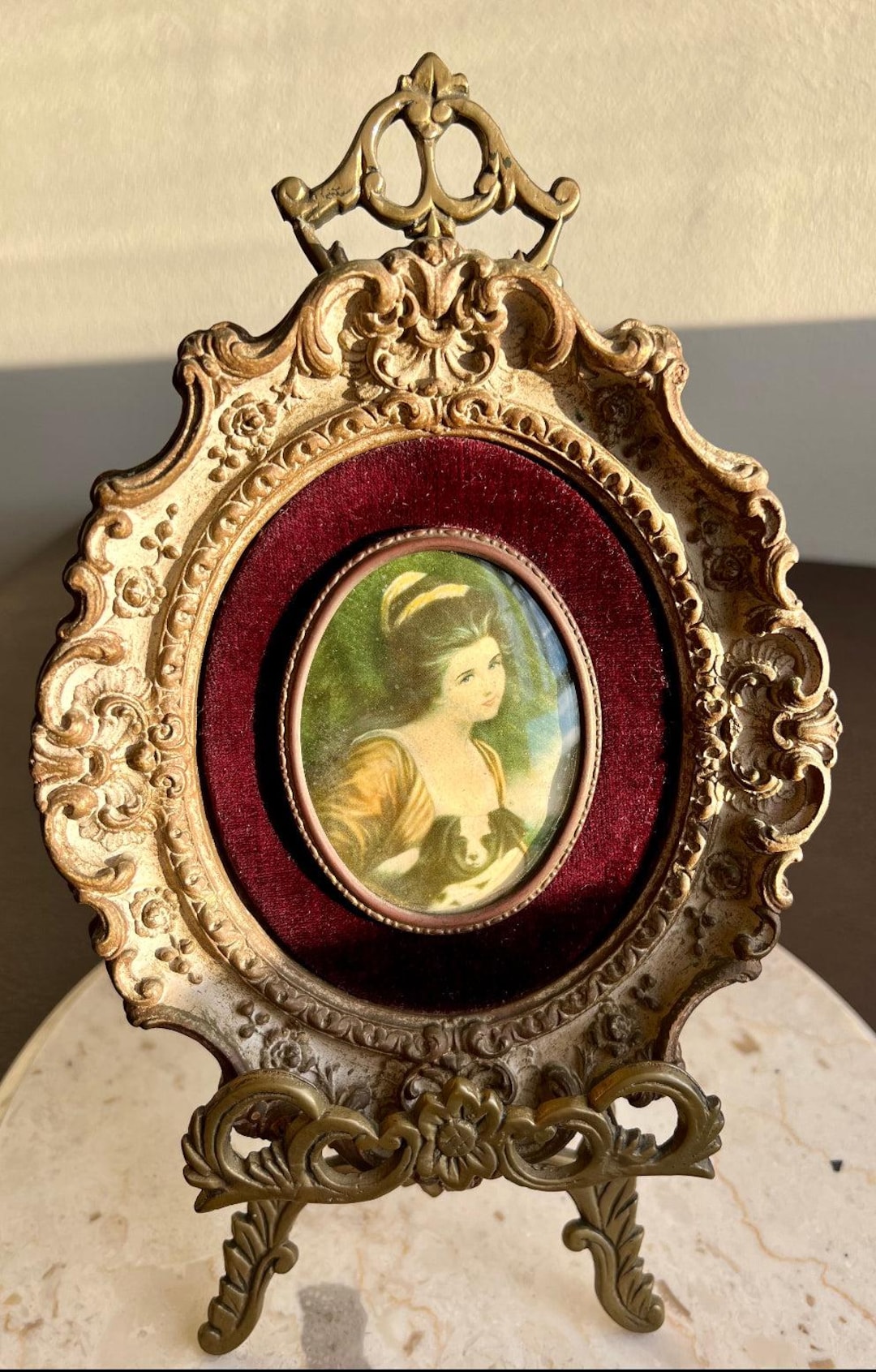 Cameo Creation Lady Vintage Ornate Framed Print Picture Oval Wall ...