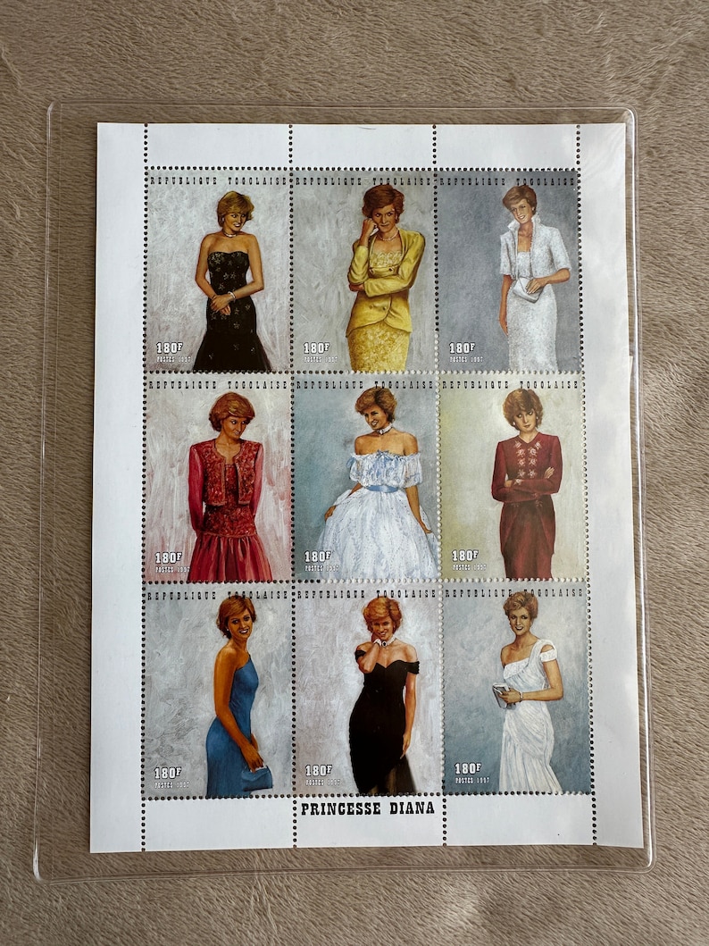 Princess Diana Commemorative Stamp Set - 7 Individual Pieces - Etsy