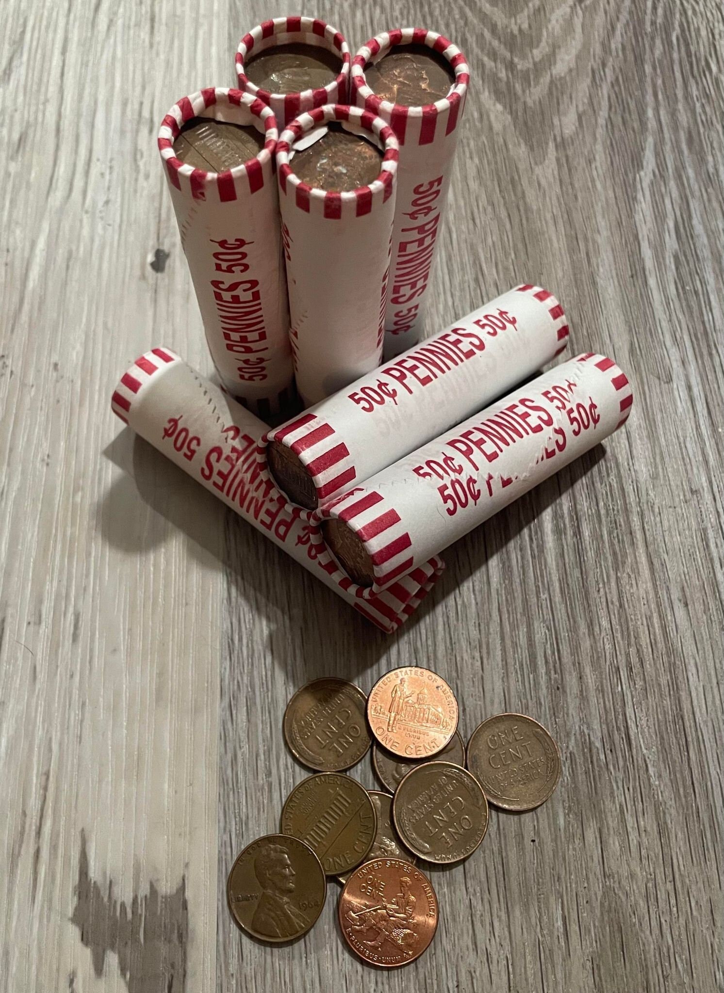 Mystery Unsearched Penny Roll, Unopened Bank Roll, Bonus 5 Wheat ...