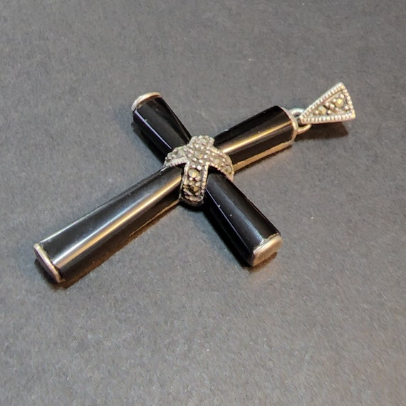 Gothic Black 2 Inch Cross Vintage Sterling Silver Large Cross - Etsy