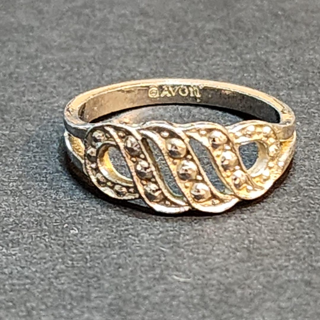 Vintage Silver Avon Ring, Size 8 Size Faux Marcasite Ring - Etsy