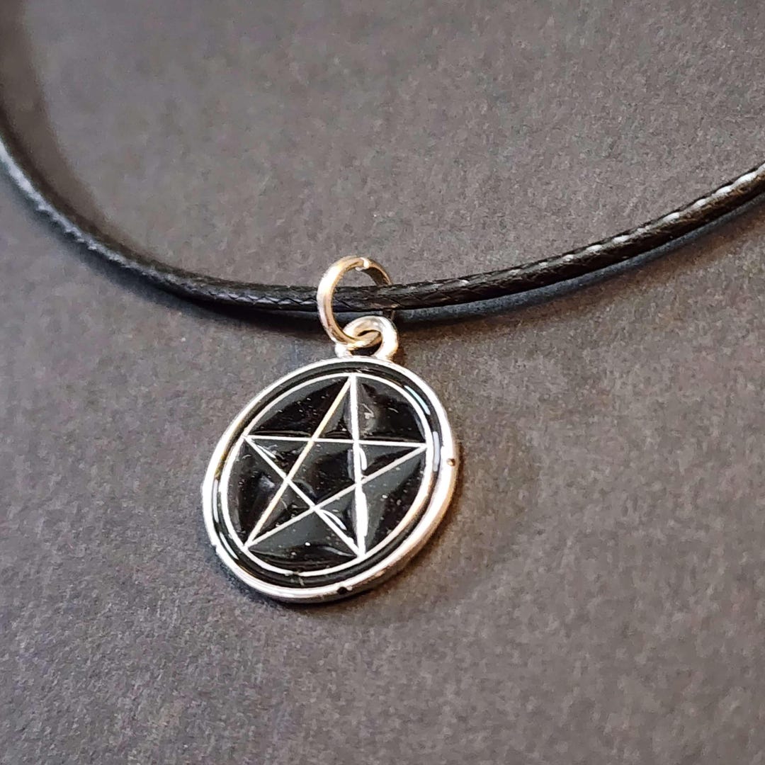 Small Black Pentagram Necklace, Pentacle Pendant, Women, Kids, Teens ...