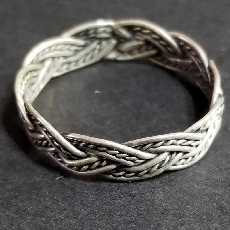 Silver Braided Ring - Etsy