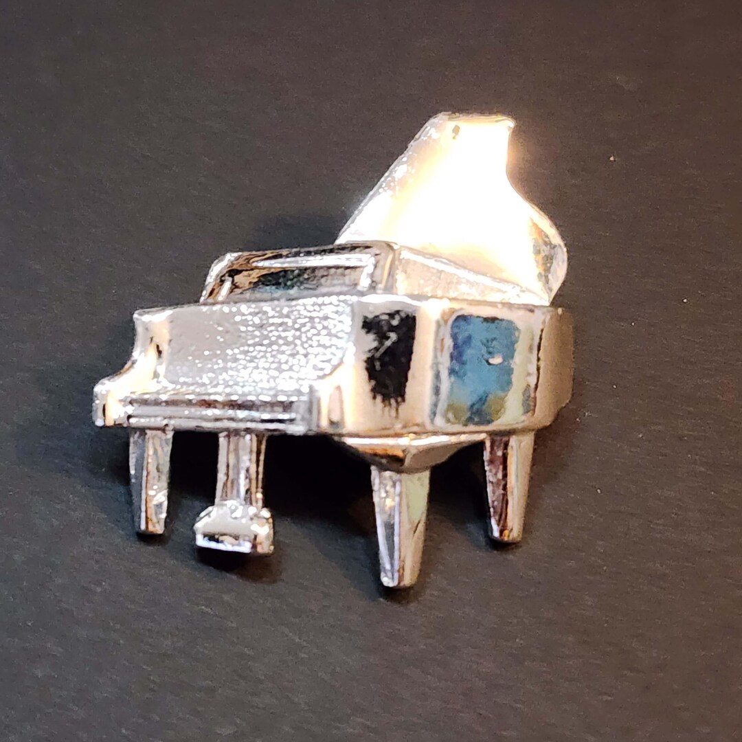 Vintage Silver Piano Brooch, Grand Piano Music Jewelry - Etsy