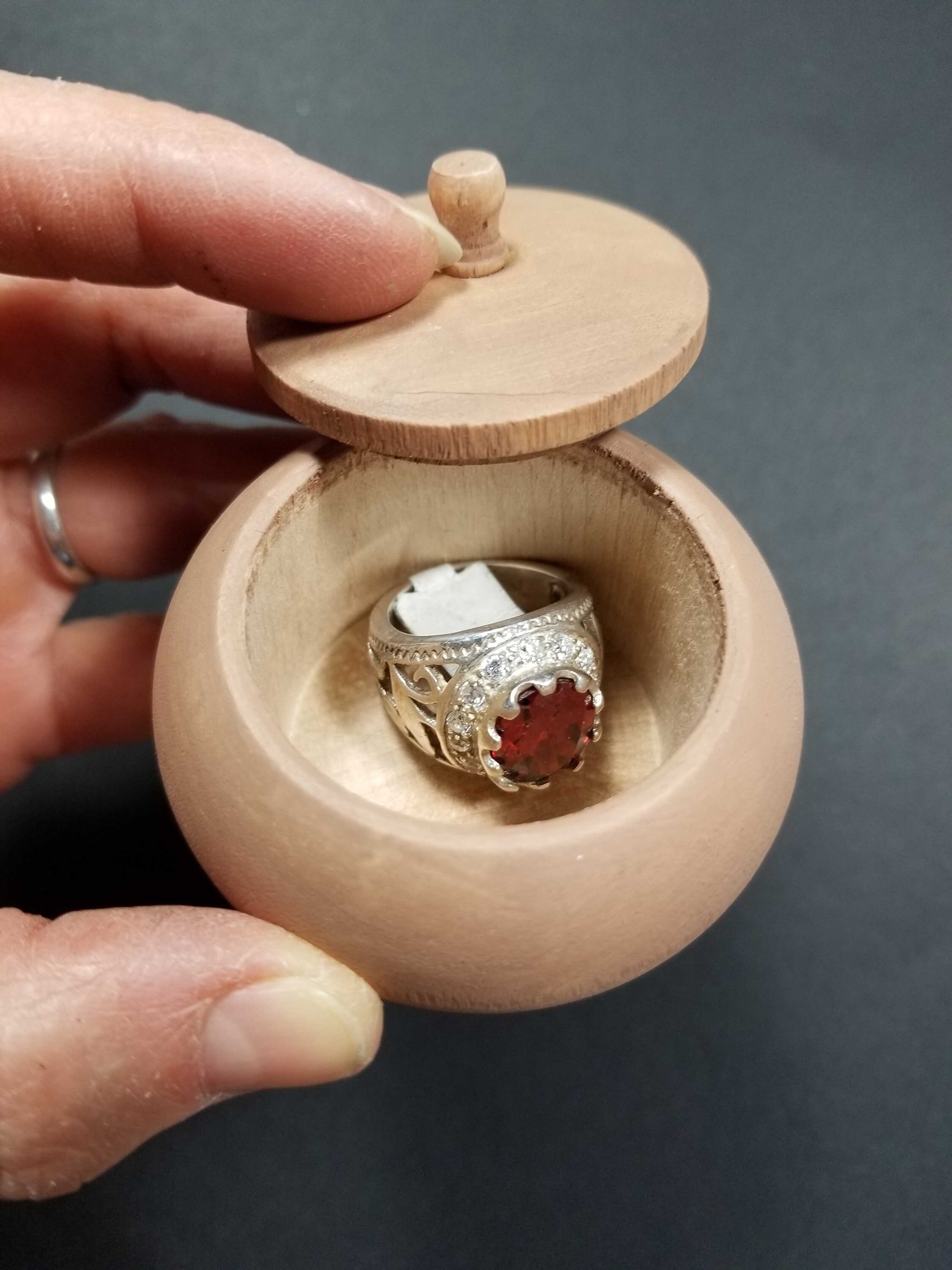 Wood Ring Box 2.25 Inch. Finished Round Wood Favor Box Mini | Etsy