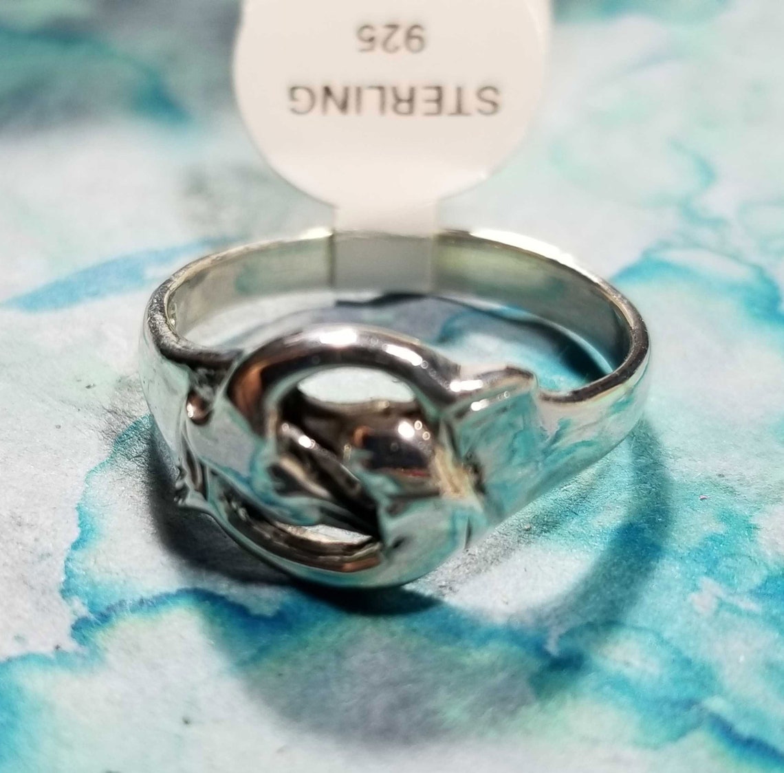 Size 7 Yin Yang Dolphins Ring Vintage Sterling Silver Ring 925 Unisex ...