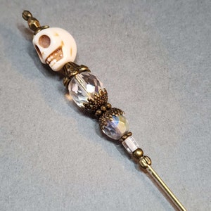 Skull 6 Inch Hat Pin, Sturdy Stick to Use With Cap Clutch, Halloween ...