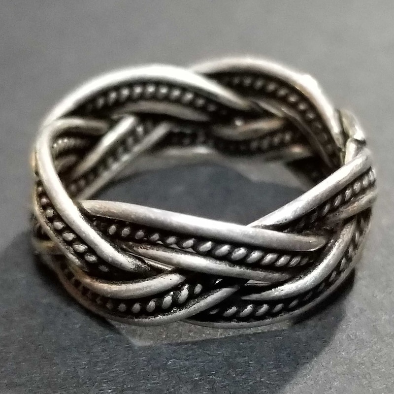Silver Braided Ring - Etsy