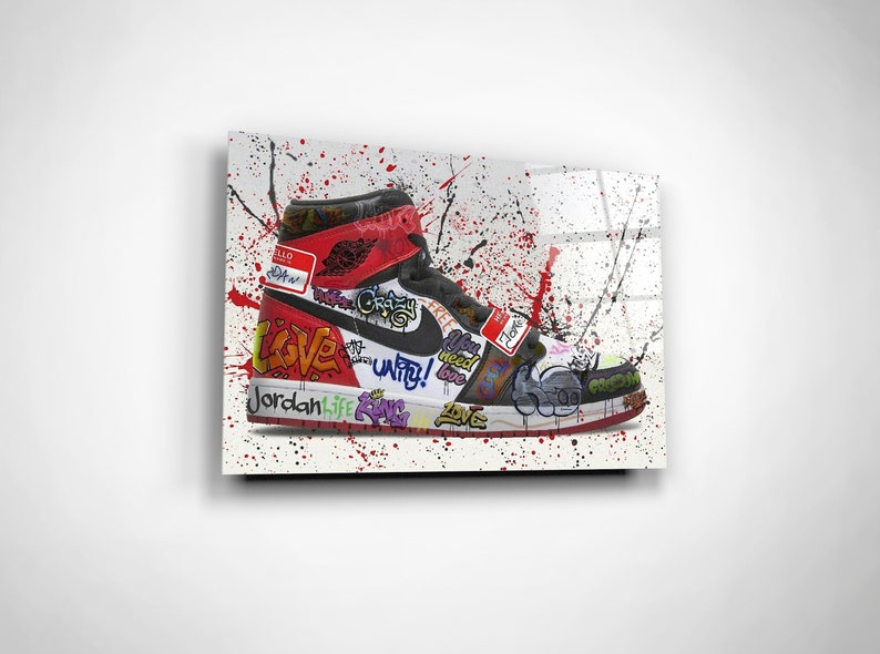 Jordan Graffiti Canvas Wall Art, Air Jordan Canvas Wall Art, Jordan 1 ...