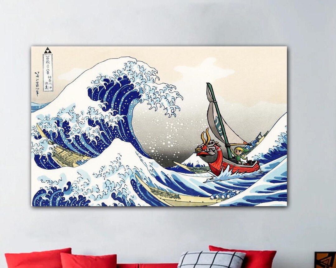 The Legend of Zelda Windwaker the Great Wave off Kanagawa Print Wall ...