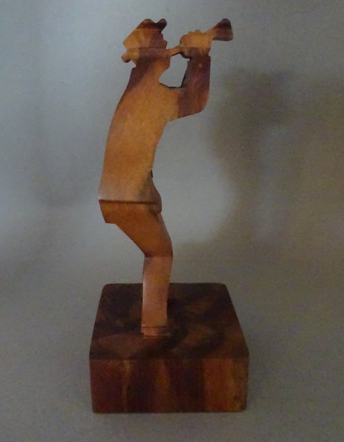 Dual Art Wood Carving: 2 Figures in 1 Vintage Music Sculpture - Etsy