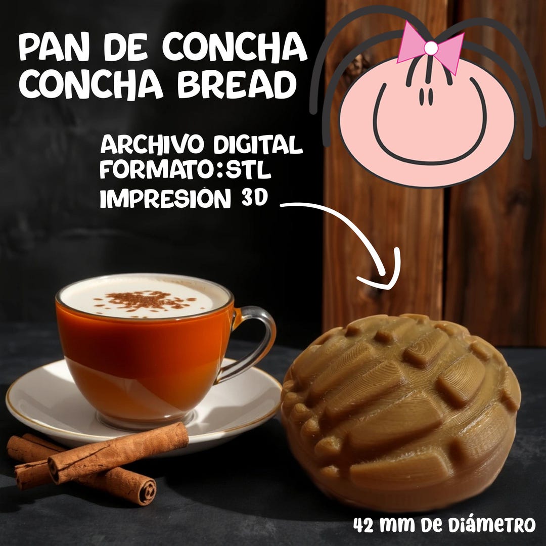 Pan De Concha Concha Bread DIGITAL STL Impresion 3D - Etsy