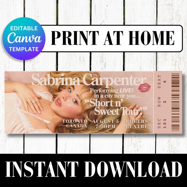 Sabrina Carpenter Concert Ticket Template - Etsy