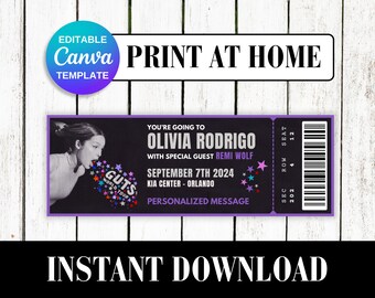 GUTS World Tour Olivia Rodrigo Customisable Ticket - Etsy UK