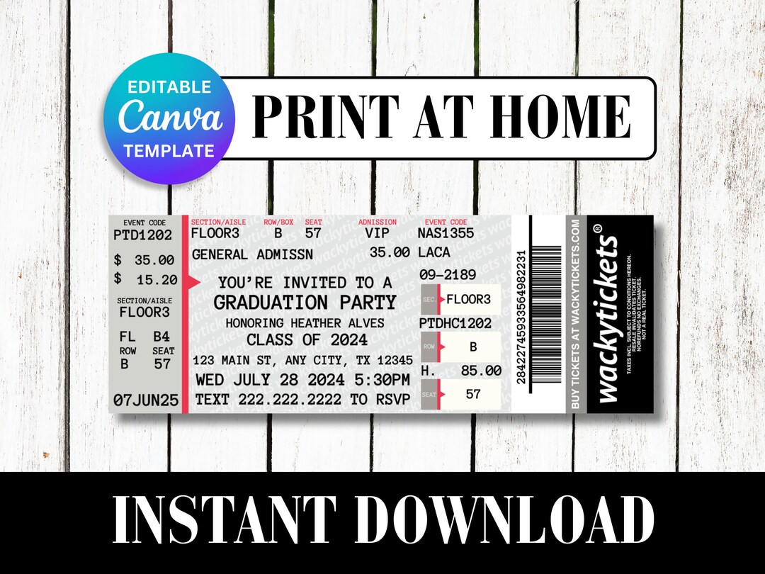 Graduation Party Congratulations Class of 2024 Invitation Concert ...