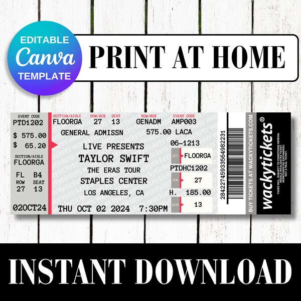 Fake Eras Ticket - Etsy