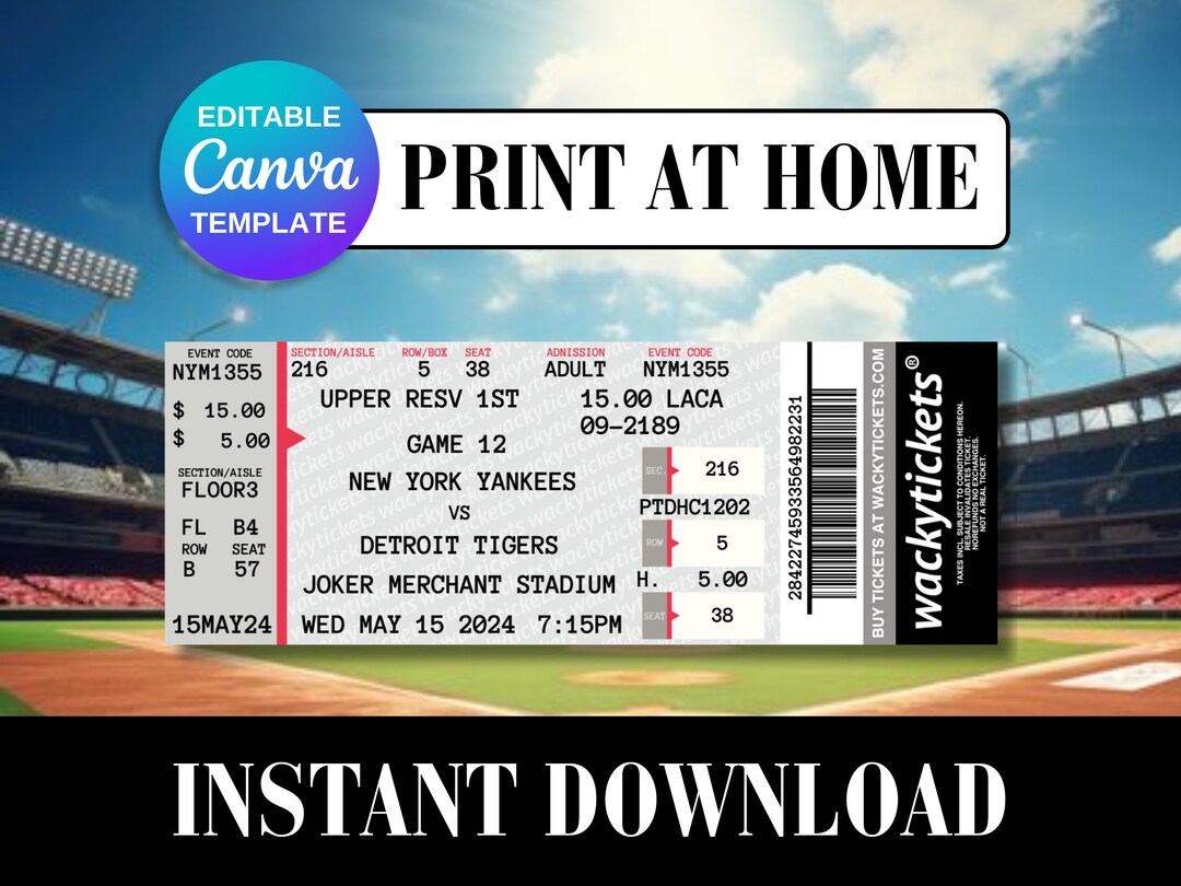 Ticketmaster Sports Ticket | Customize Fake Ticket Stub Gift ...