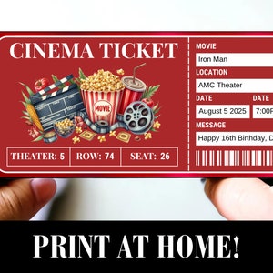 CINEMA MOVIE NIGHT Film Theater Surprise Gift Reveal Voucher | Date ...