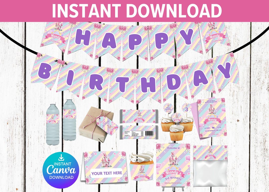 Princess Birthday MEGA Bundle Family Decor Invites Gift Kids Present ...