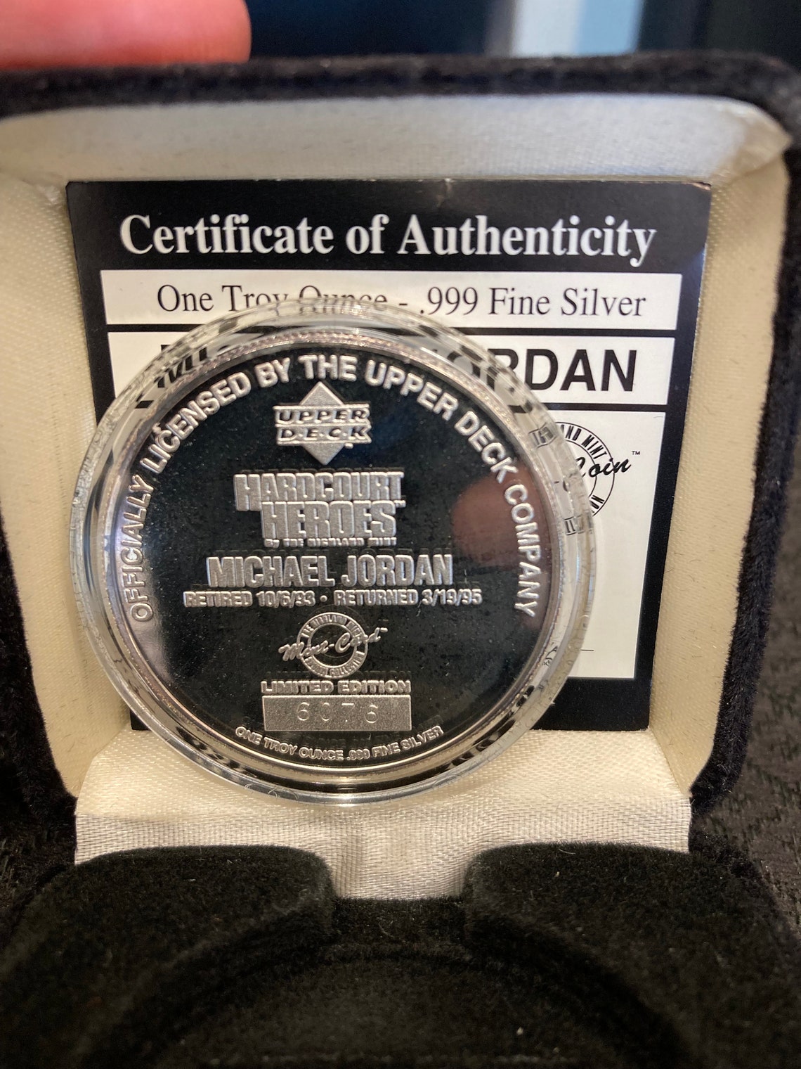 Michael Jordan Silver Coin 90s Upper Deck Limited Production 1 of 7500 ...