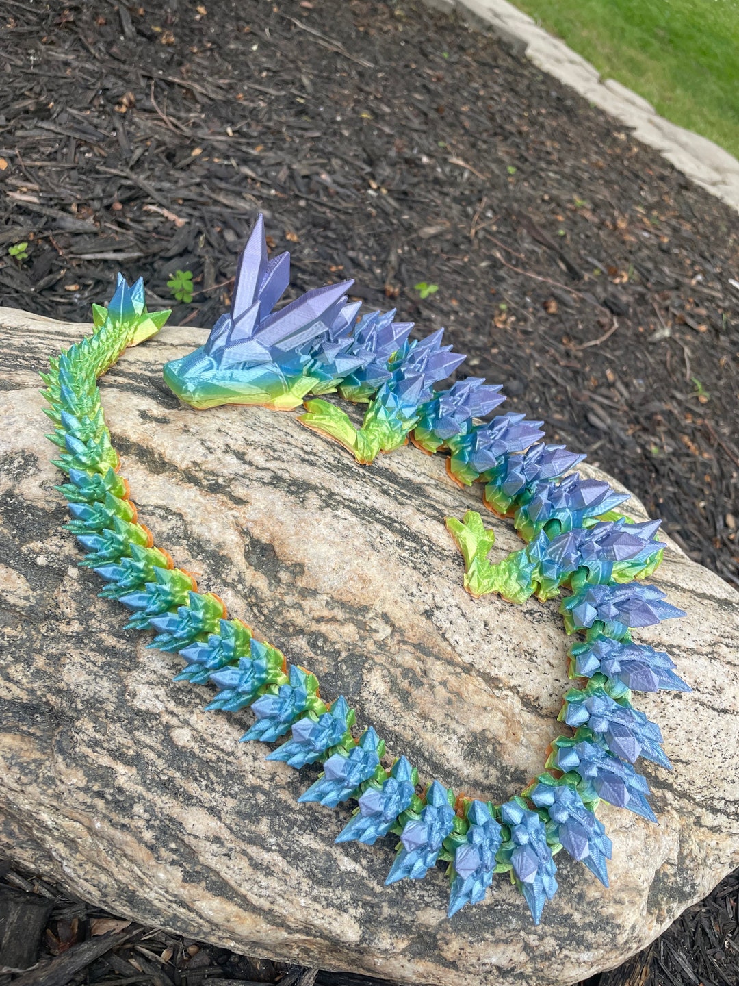 3D Printed Articulated Dragon crystal - Etsy