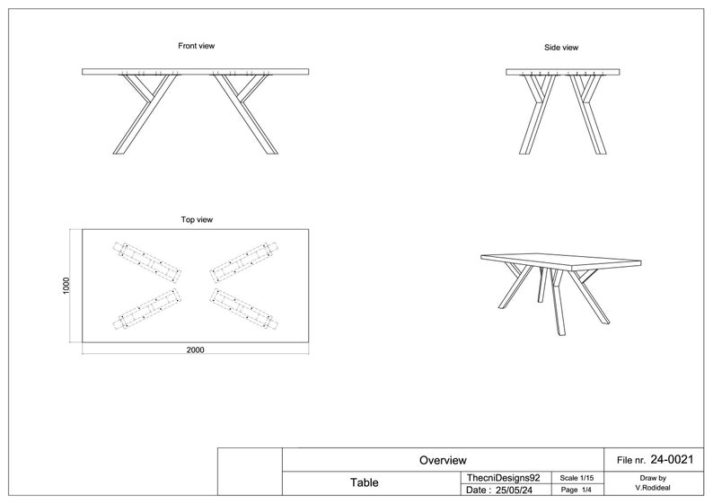 Plano de mesa de comedor rectangular, mobiliario industrial, dimensiones métricas, archivo ...