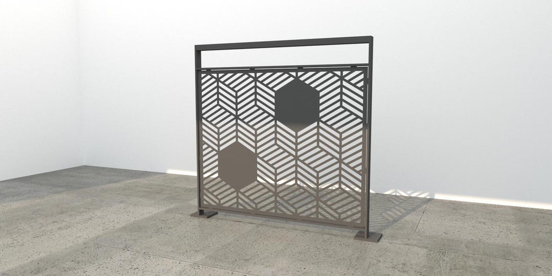 Steel Railing Plan With Laser Cut Sheet Pattern, Post Spacing 1200;1000 ...