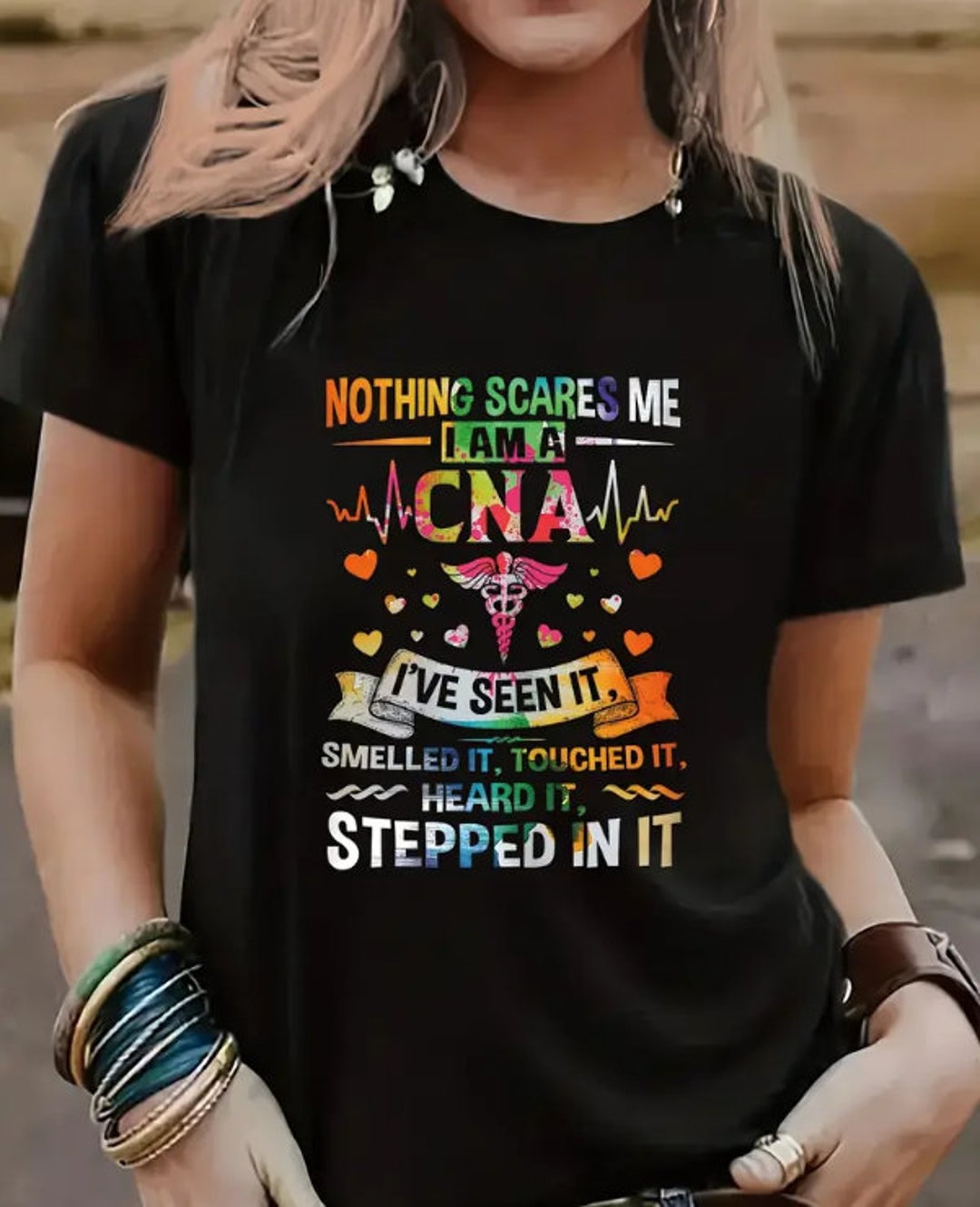 Nurse CNA Print Crew Neck T-shirt, Short Sleeve Casual Top for Summer ...