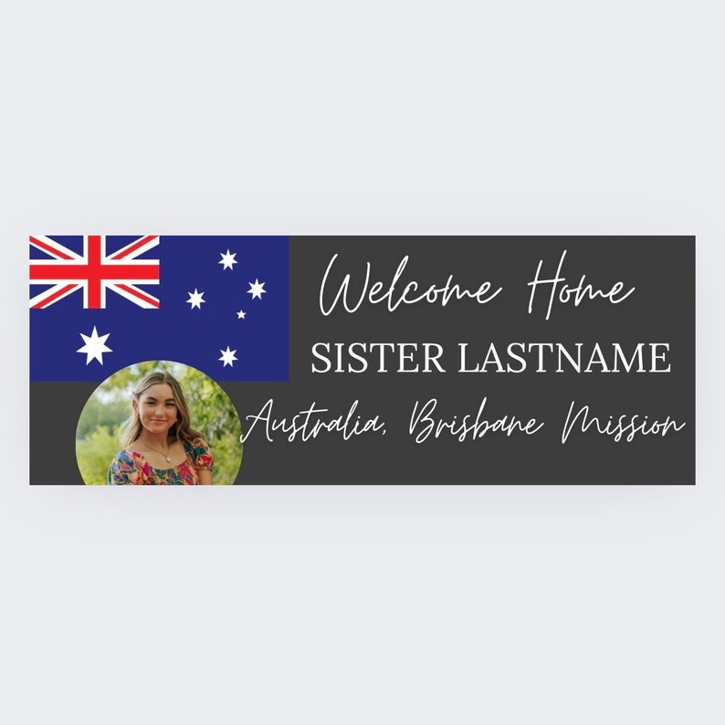 Custom Sister Missionary Welcome Home Banner- Chalkboard Australia (8ft ...