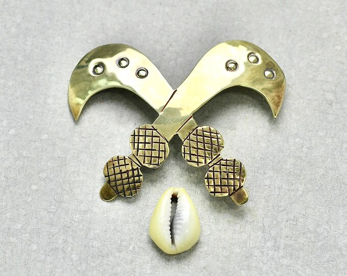 Vintage Akofena Brooch - Crossed Swords African Adinkra Symbol ...