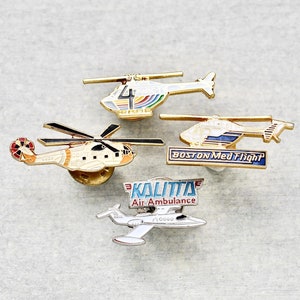 4 Vintage Aircraft Pins Enamel Coast Guard, Boston Medflight, KNBC ...