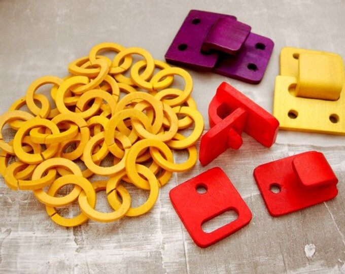 Wooden CLASPS CHAIN Lot- Bright Dyed Wood - Etsy