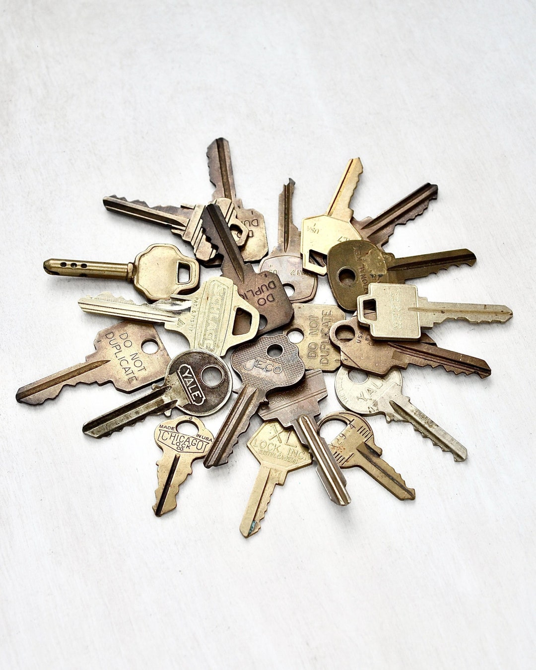 20 Vintage Keys - Yale & Towne, Schlage, Chicago Lock Co, Master ...